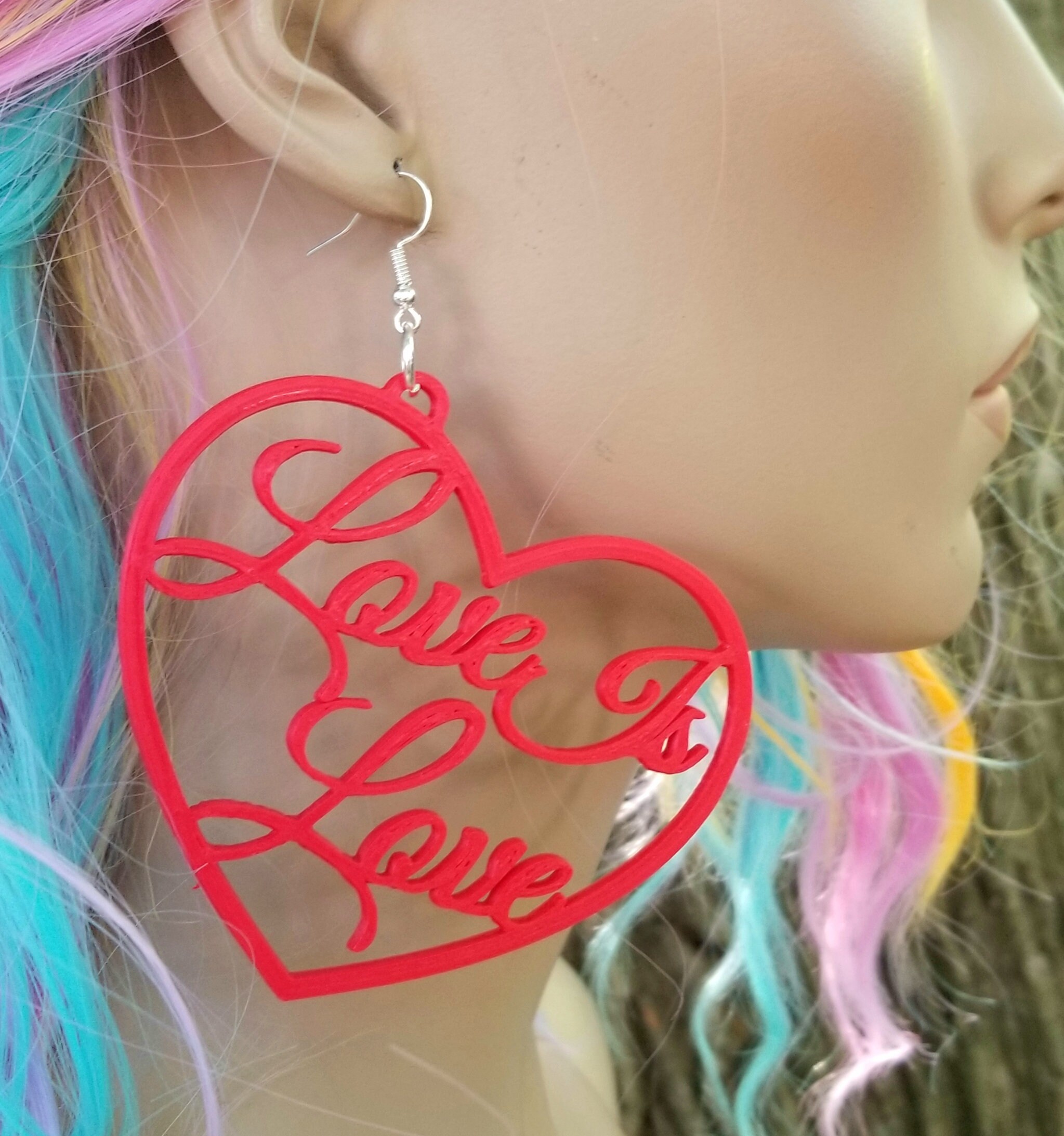 Gay Pride LGBTQIA Heart love is love giant Earrings gay | Etsy