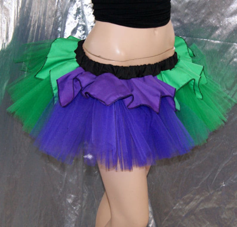 Purple Green Joker Split Ruffle Sewn Tutu Tulle Cosplay Tutu | Etsy