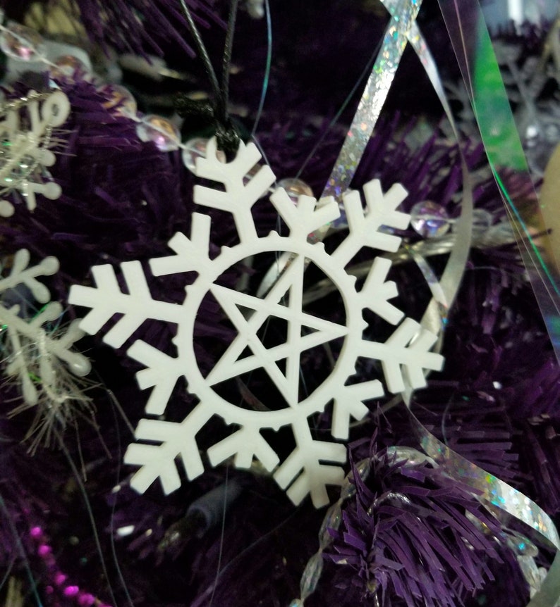 Pentacle Pentagram Hexmas Snowflake Tree Decoration Witch - Etsy