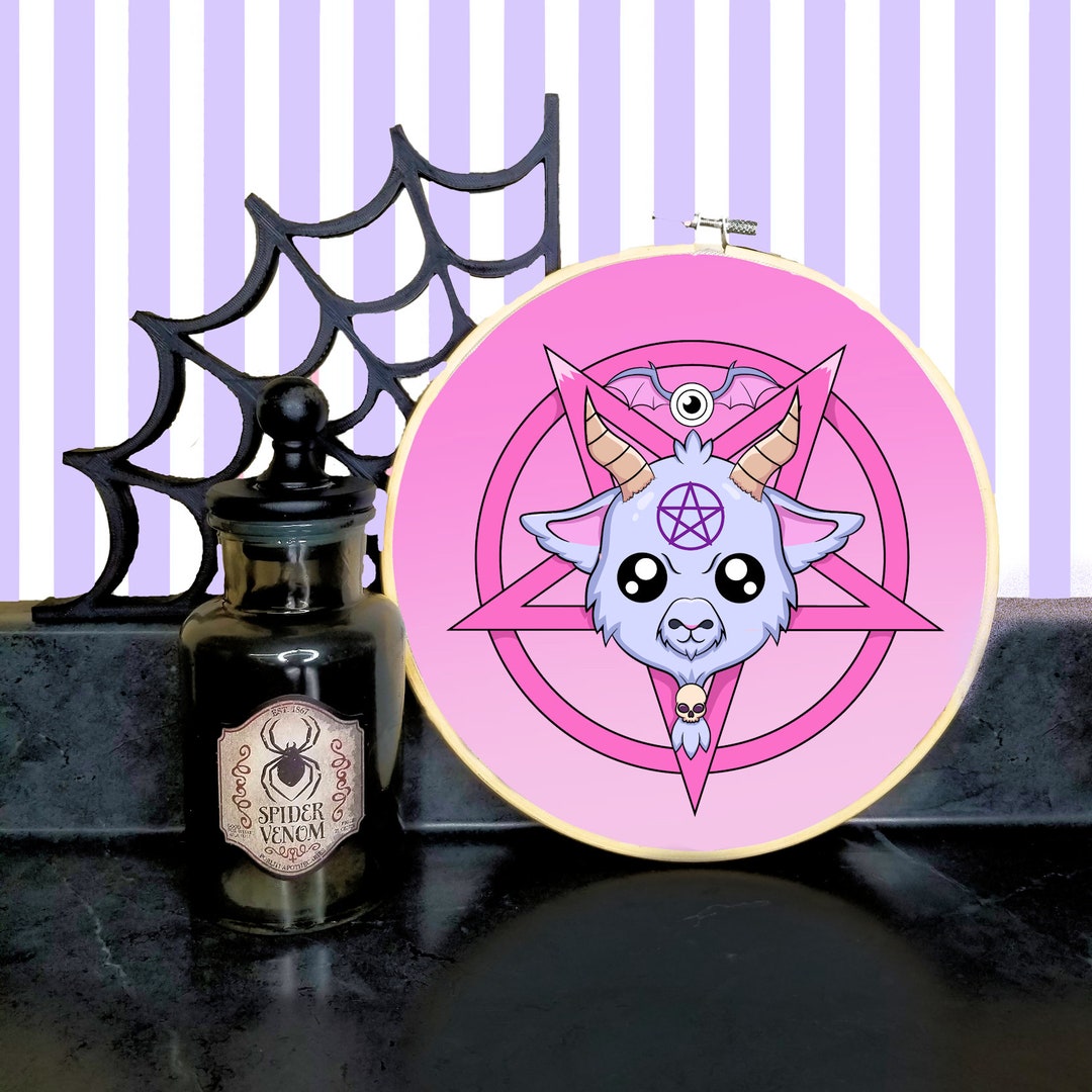 Baby Baphomet Pastel Goth Creepy Cute Horned God Goat Pink Pentacle ...