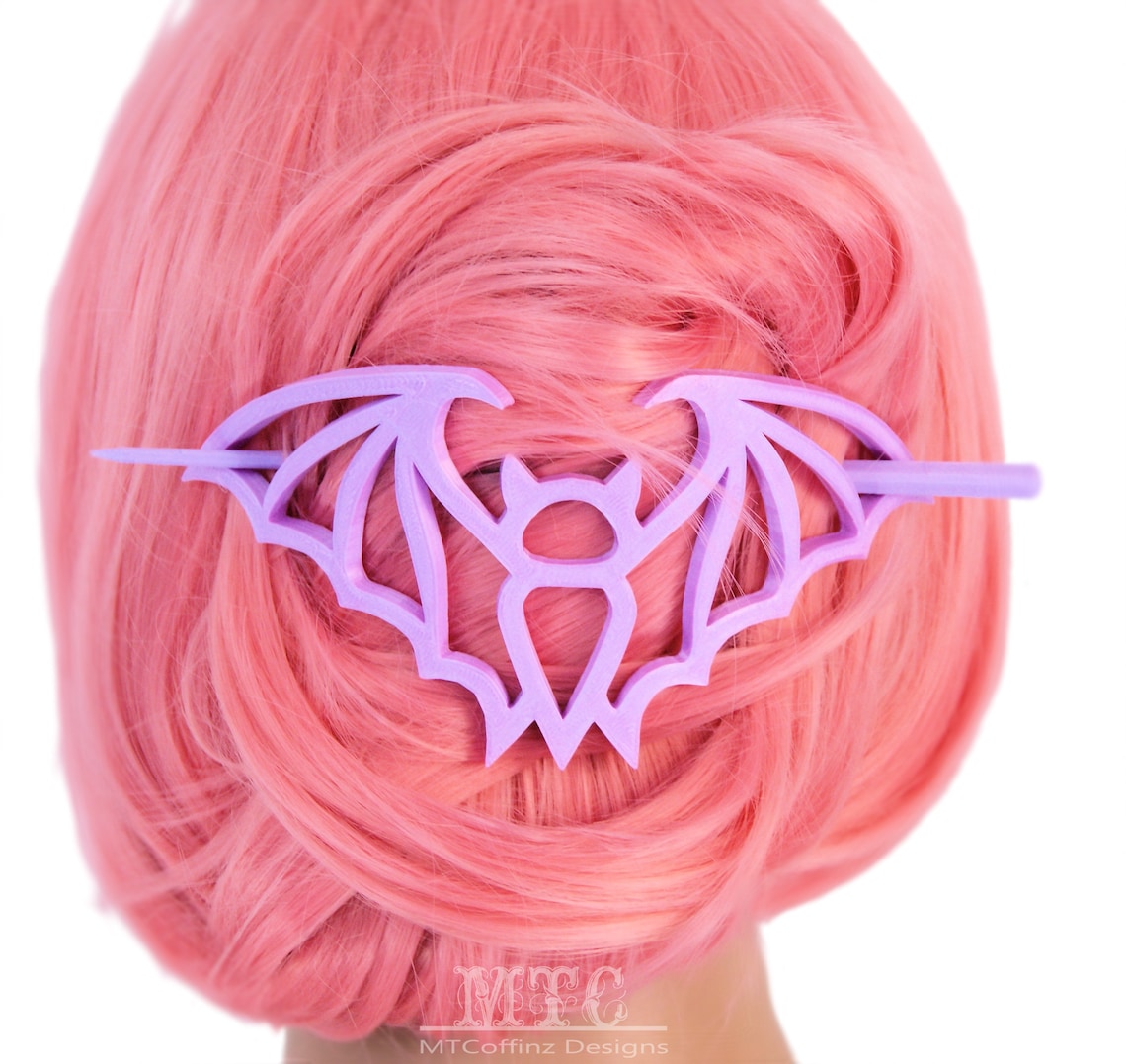 Bat Bun Holder Hair Cage 3D Printed Long Hair Accessory Scarf Clip ...
