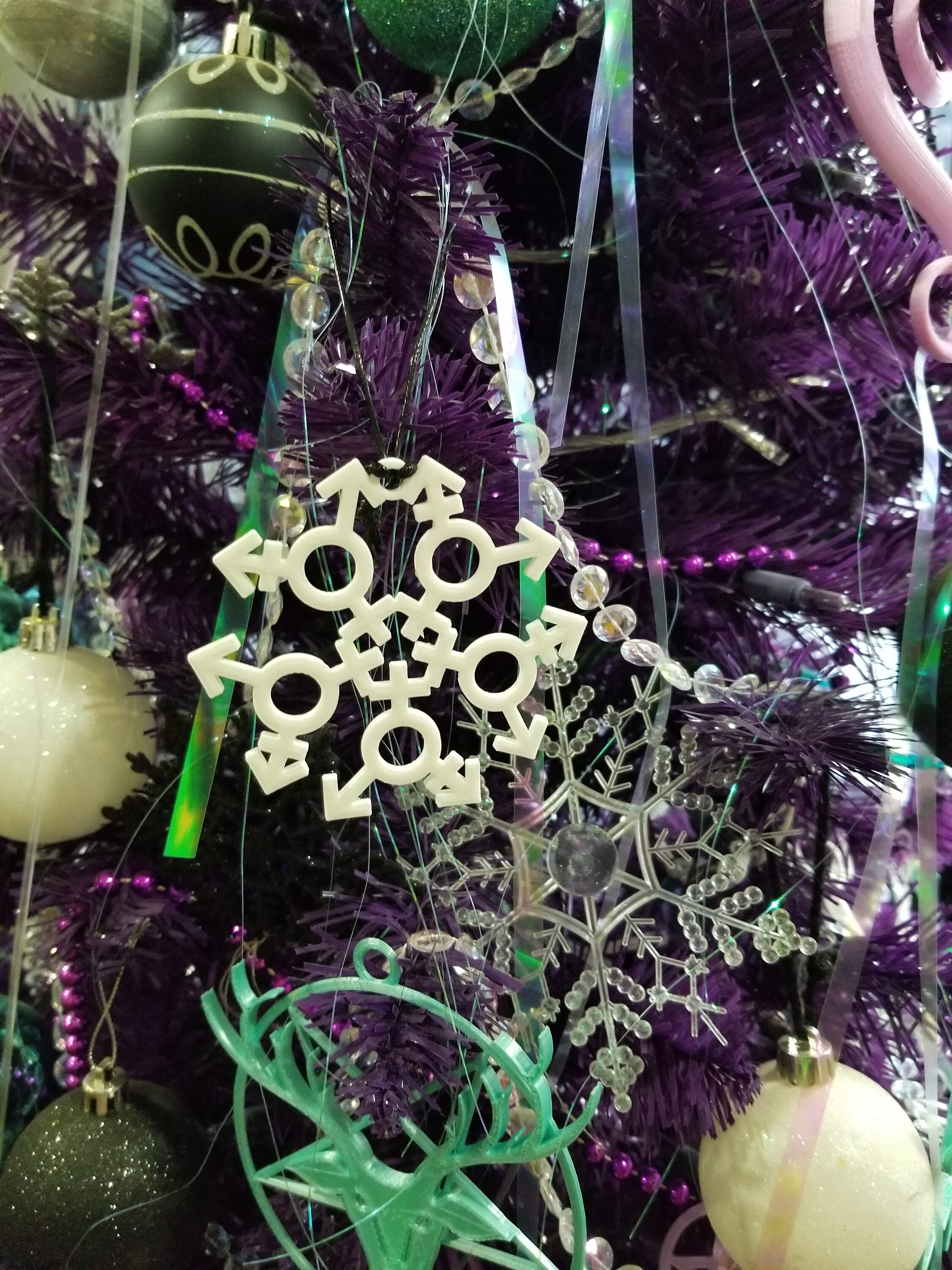 Trans Symbol LGTBQ Snowflake Tree Decoration 3d Printed Yule Gift ...