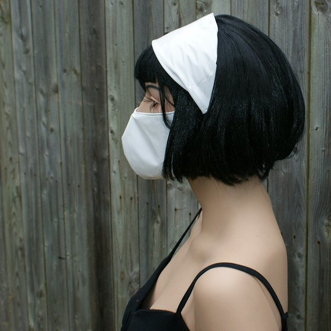 White Shiny PVC Face Mask Mtcoffinz Free Shipping USA same - Etsy