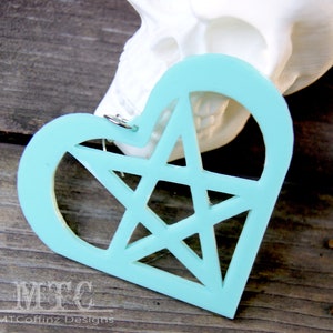 Pentagram Heart 3D Printed Pastel Goth Creepy Cute Pentacle Decoden ...