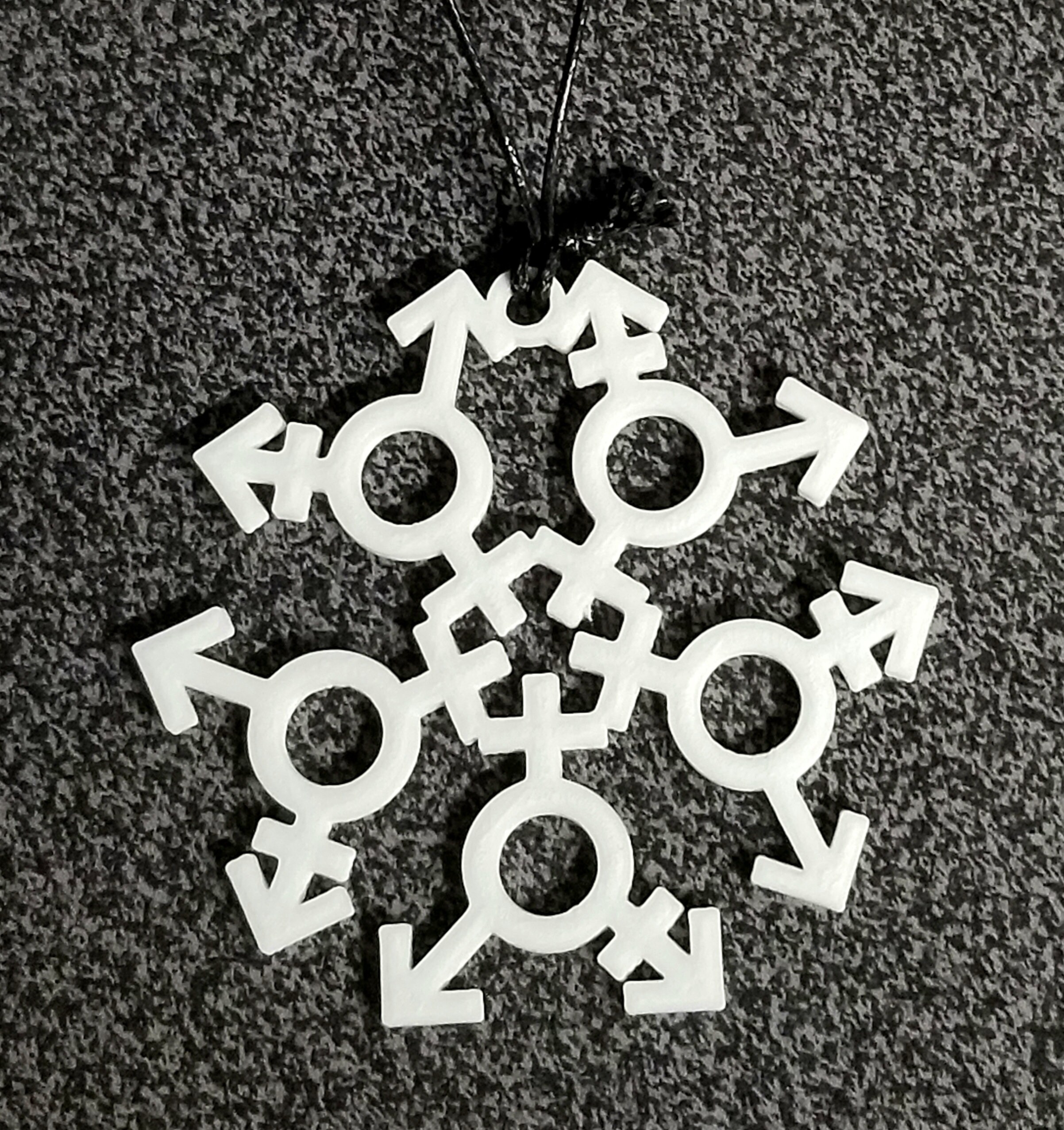 Trans Symbol LGTBQ Snowflake Tree Decoration 3d Printed Yule Gift ...