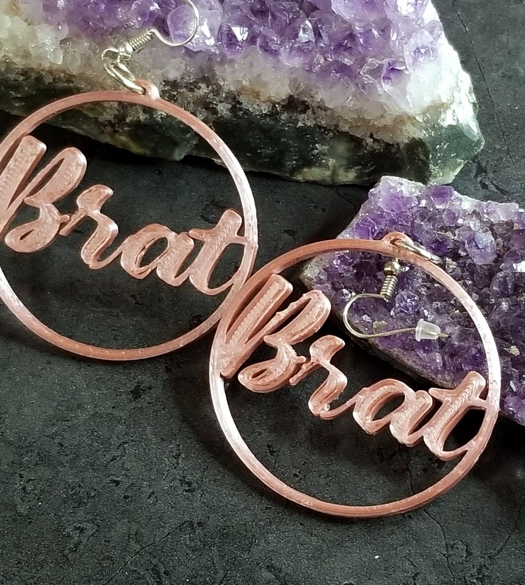 Brat Nameplate Hoops 2 Inch 3D Printed Plant Based Platic Choose Your ...