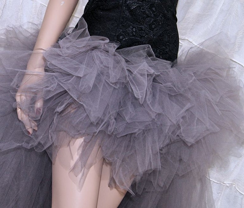 Grey Silver High Low Formal Bustle Tulle Tutu Bride Homecoming - Etsy