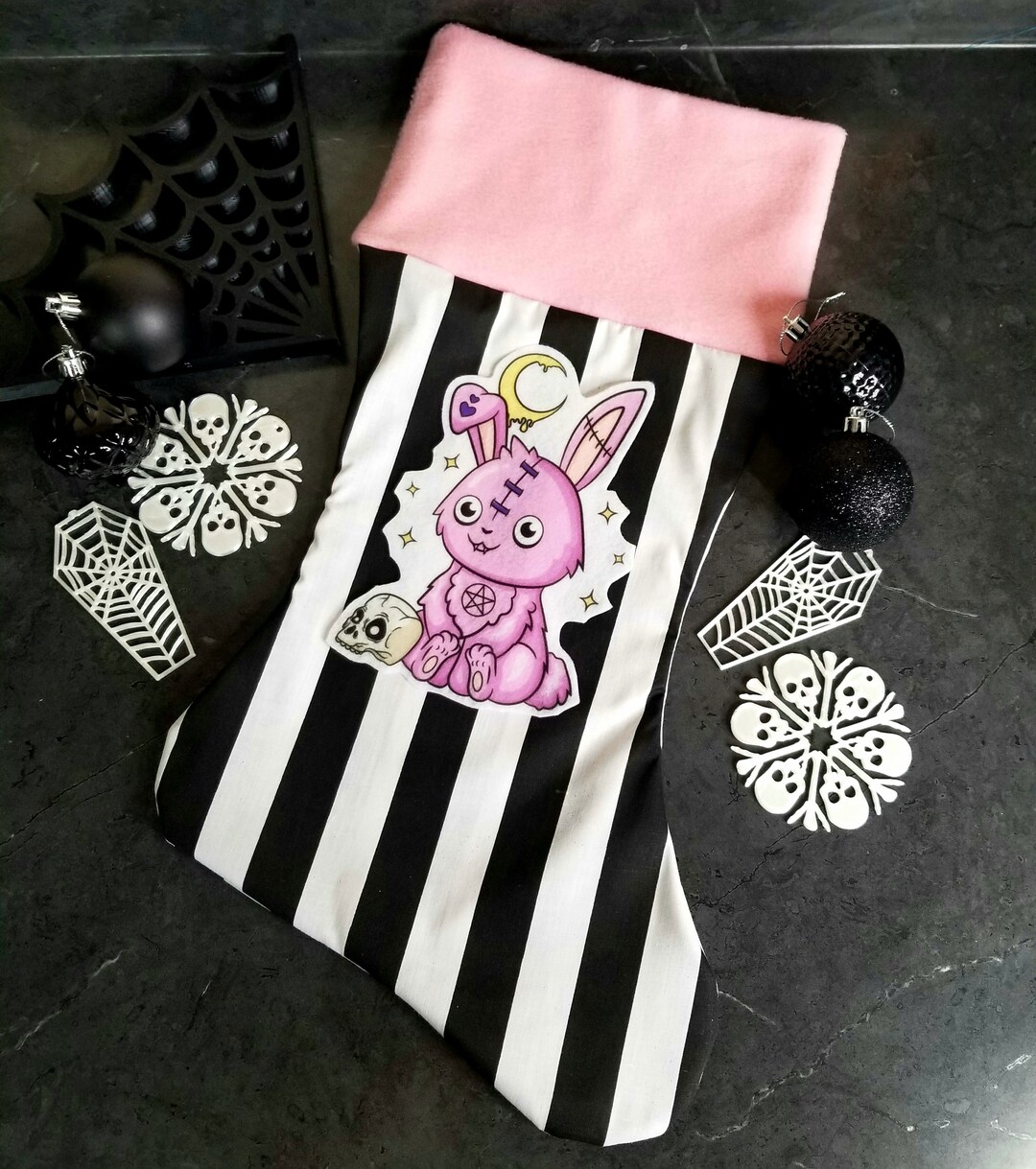 Patched up Demon Bunny Rabbit Cute Creepy Pastel Goth Gothmas Christmas ...