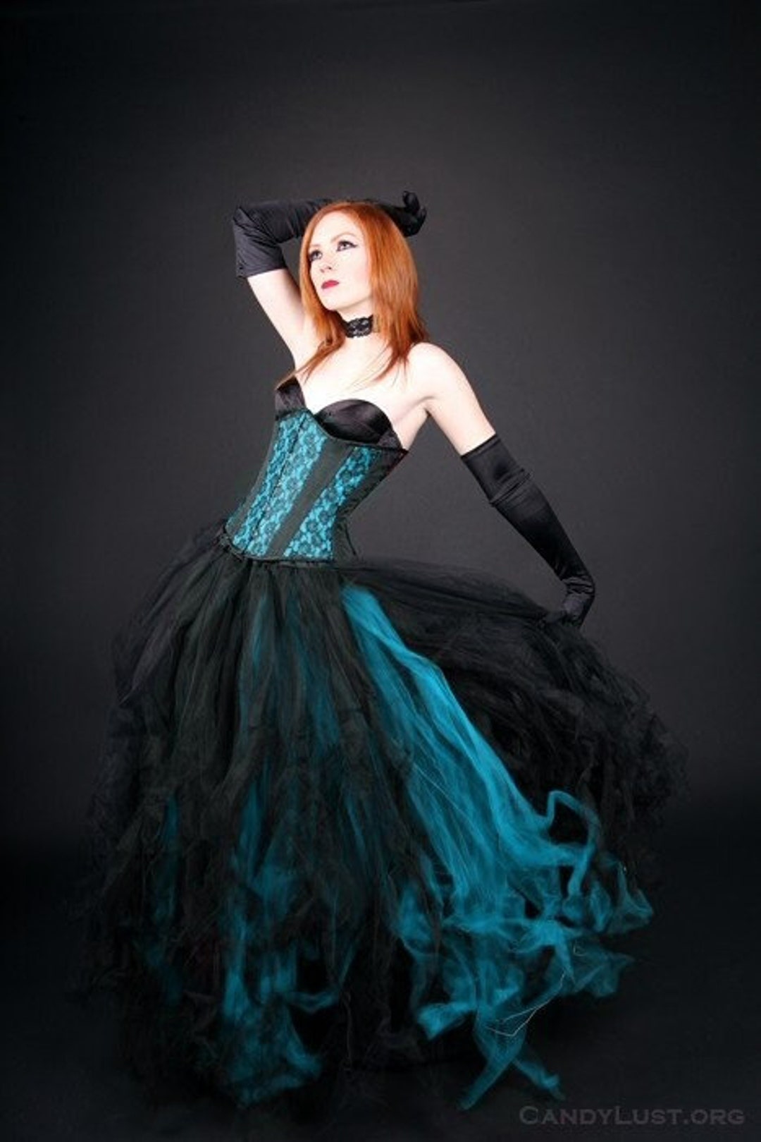 Black and Teal Gothic Formal Wedding Skirt Adult ALL Sizes Mtcoffinz ...