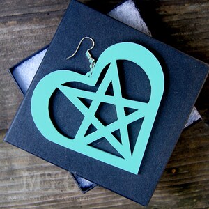 Pentagram Heart 3D Printed Pastel Goth Creepy Cute Pentacle Decoden ...