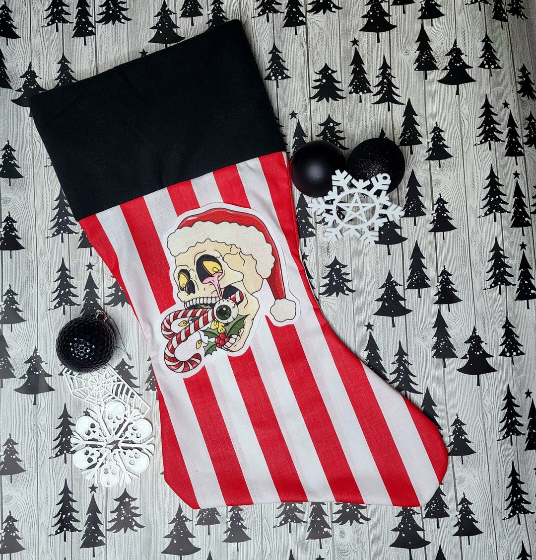 Zombie Skull Macabre Candy Cane Morbid Gothmas Christmas Pagan Yule ...