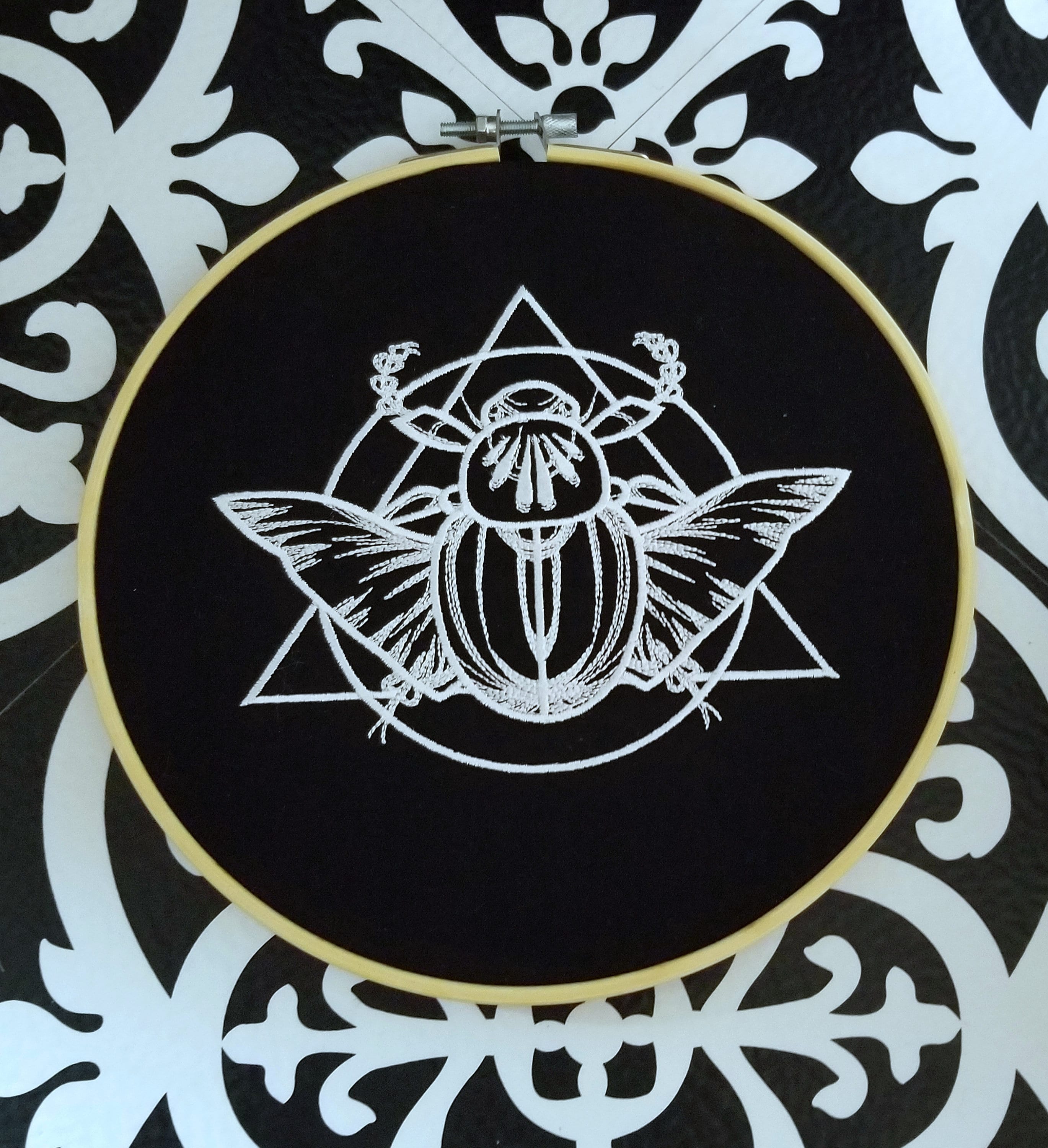 Scarab Beetle Egyptian Bug 8 inch Embroidery Hoop Art gothic | Etsy