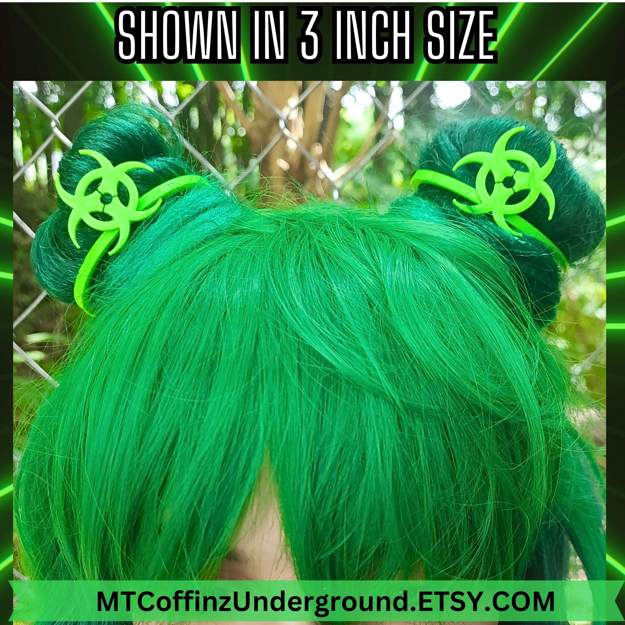 Biohazard Bun Halo Charm Hair Pins Crown Hair Cage Post Apocalyptic ...