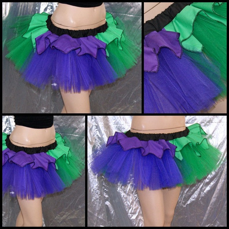 Purple Green Joker Split Ruffle Sewn Tutu Tulle Cosplay Tutu | Etsy
