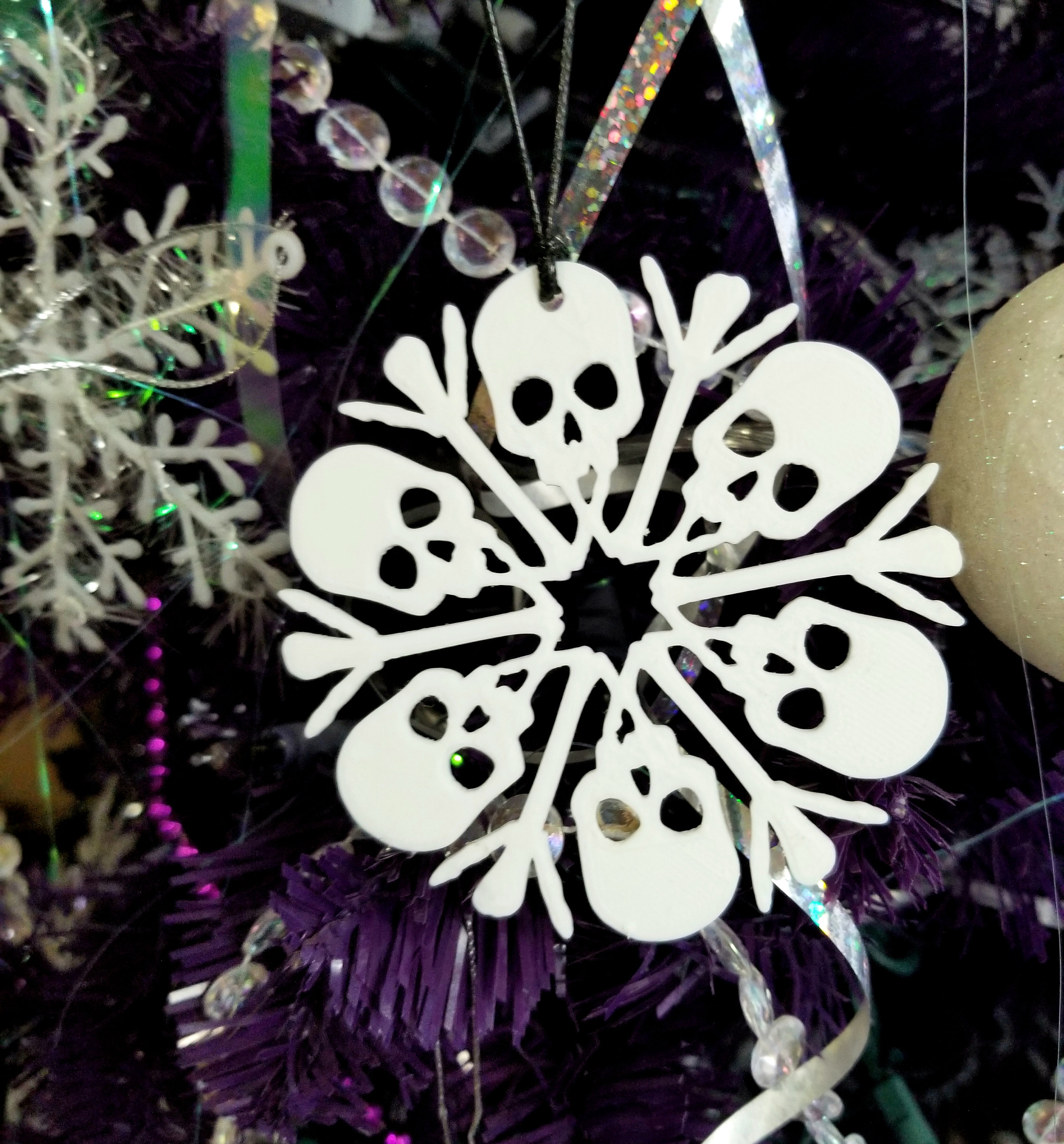Skull Snowflake Skullflake Gothmas Hexmas Snowflake Tree | Etsy