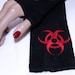 Red Biohazard Embroidered Soft Fleece Arm Warmers Gloves Fingerless ...