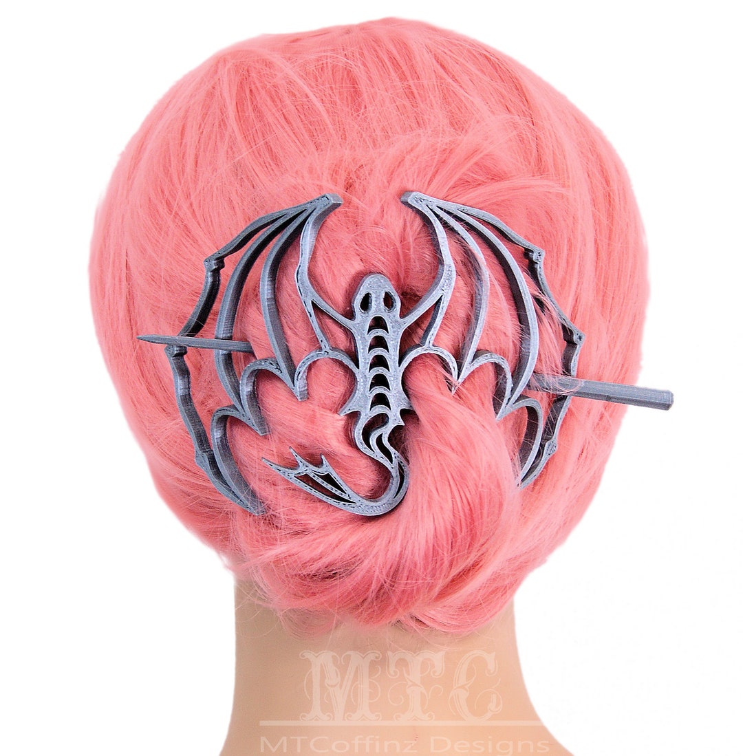 Dragon Bun Holder Hair Cage 3D Printed Mythical Creature Long Hair ...