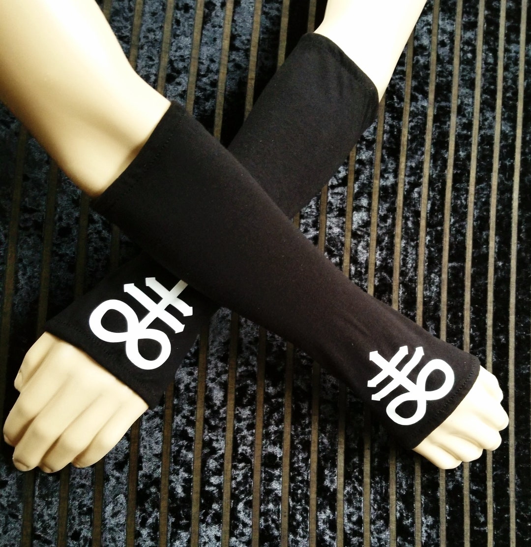 Leviathan Cross Unholy Lucifer Sigil Satanic Arm Warmers Fingerless ...
