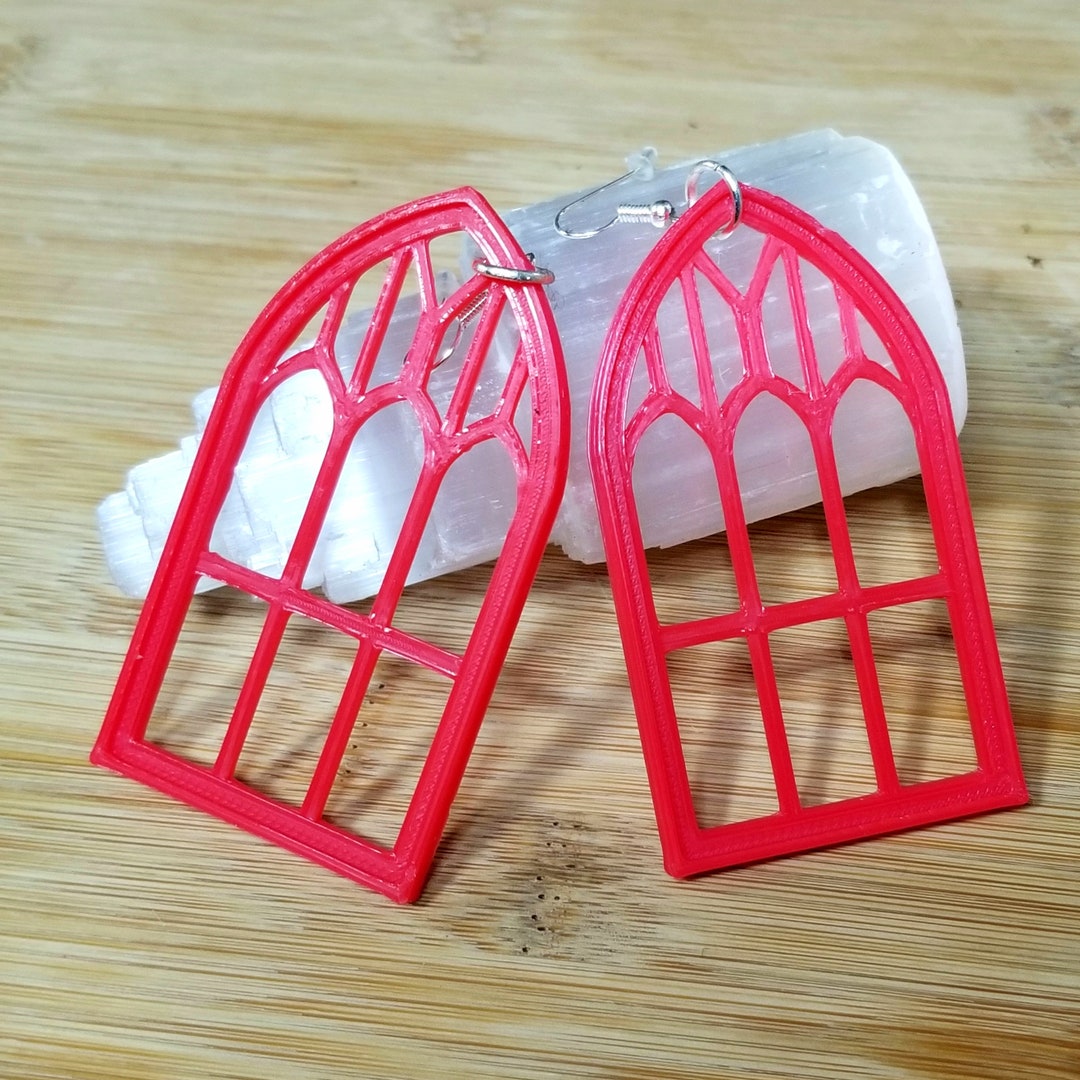 Gothic Church Window Renaissance Earrings Jewelry 3D Printed Statement ...