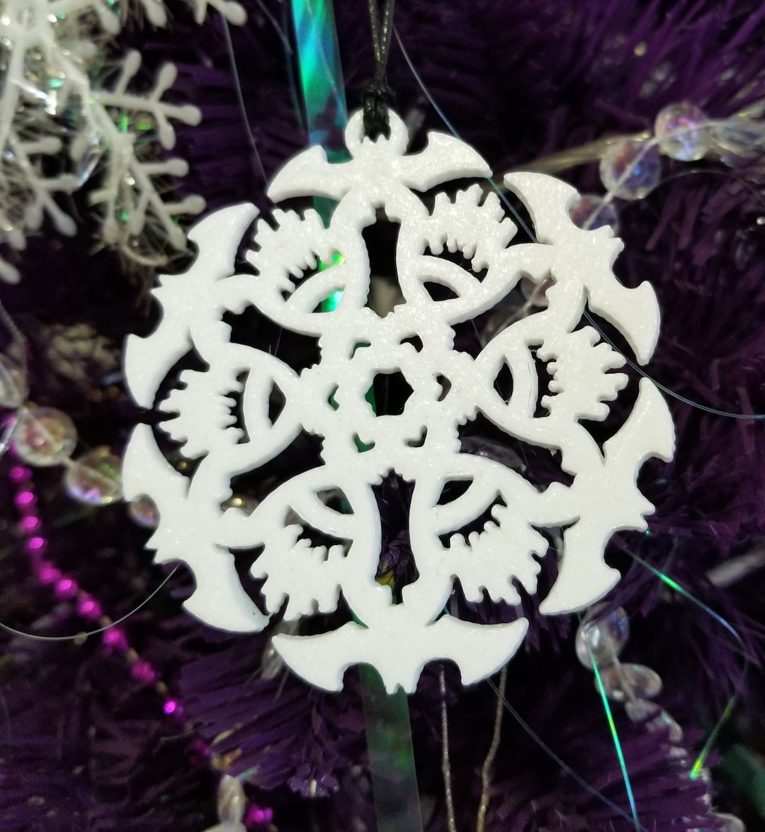 Bat Snowflake Batflake Gothmas Hexmas Snowflake Tree Decoration 3d ...