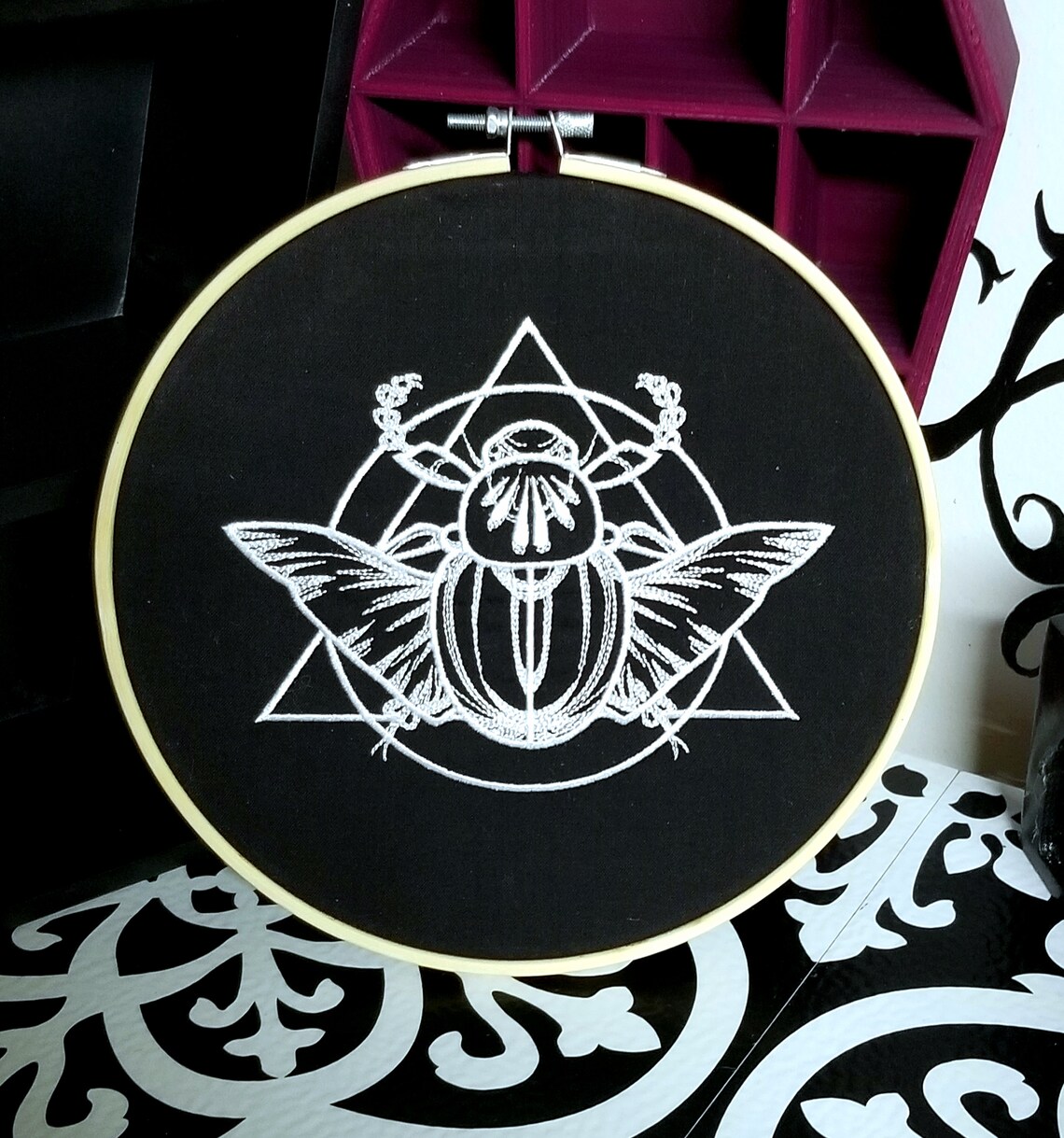 Scarab Beetle Egyptian Bug 8 inch Embroidery Hoop Art gothic | Etsy