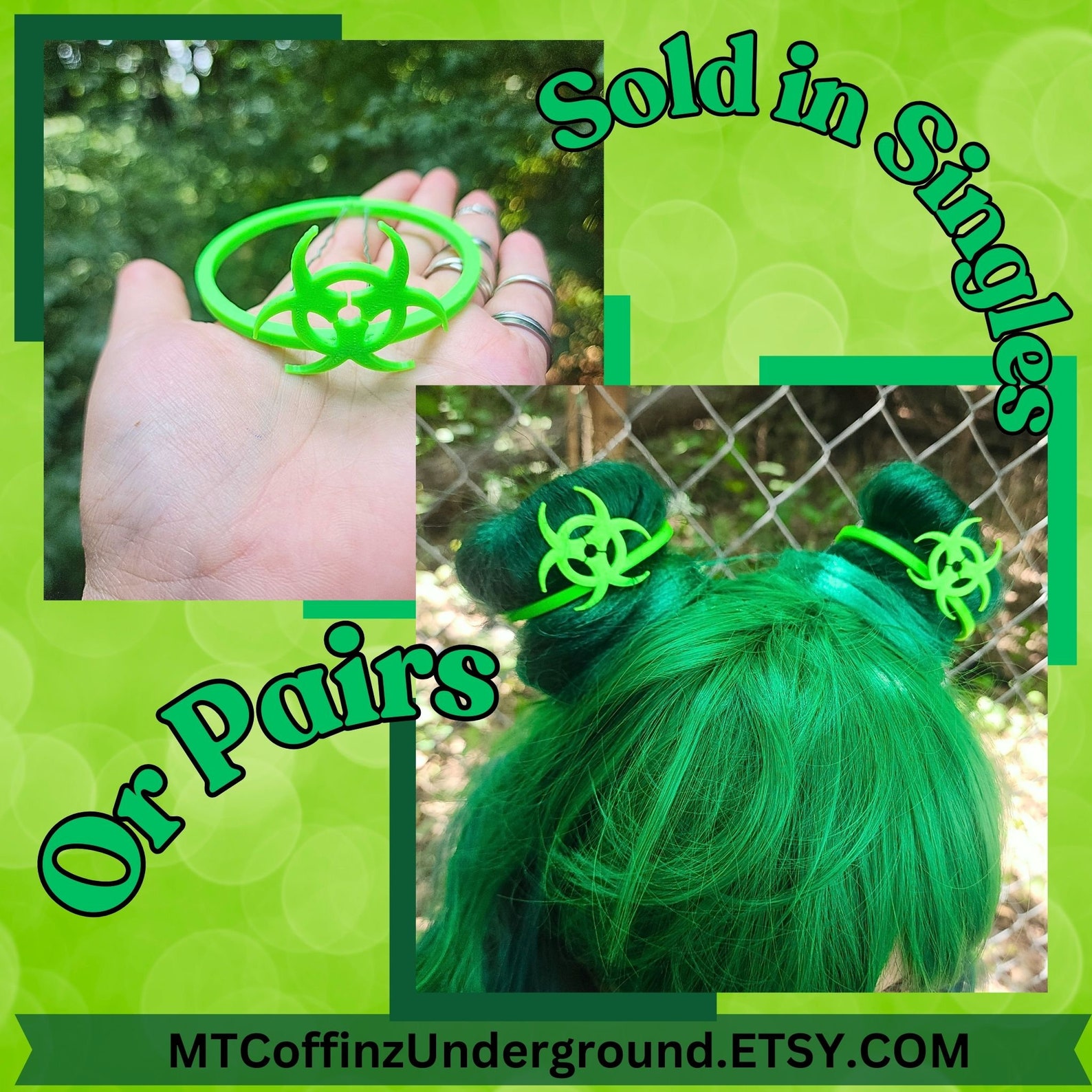 Biohazard Bun Halo Charm Hair Pins Crown Hair Cage Post Apocalyptic ...