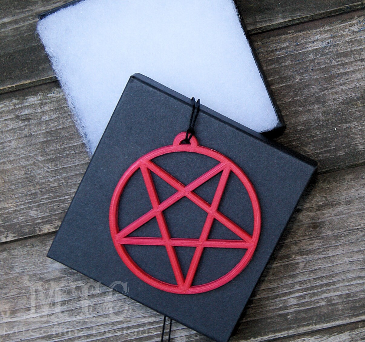 Pentacle Pendant Necklace Neopagan Red 3D Printed Witch Pentagram Pagan ...