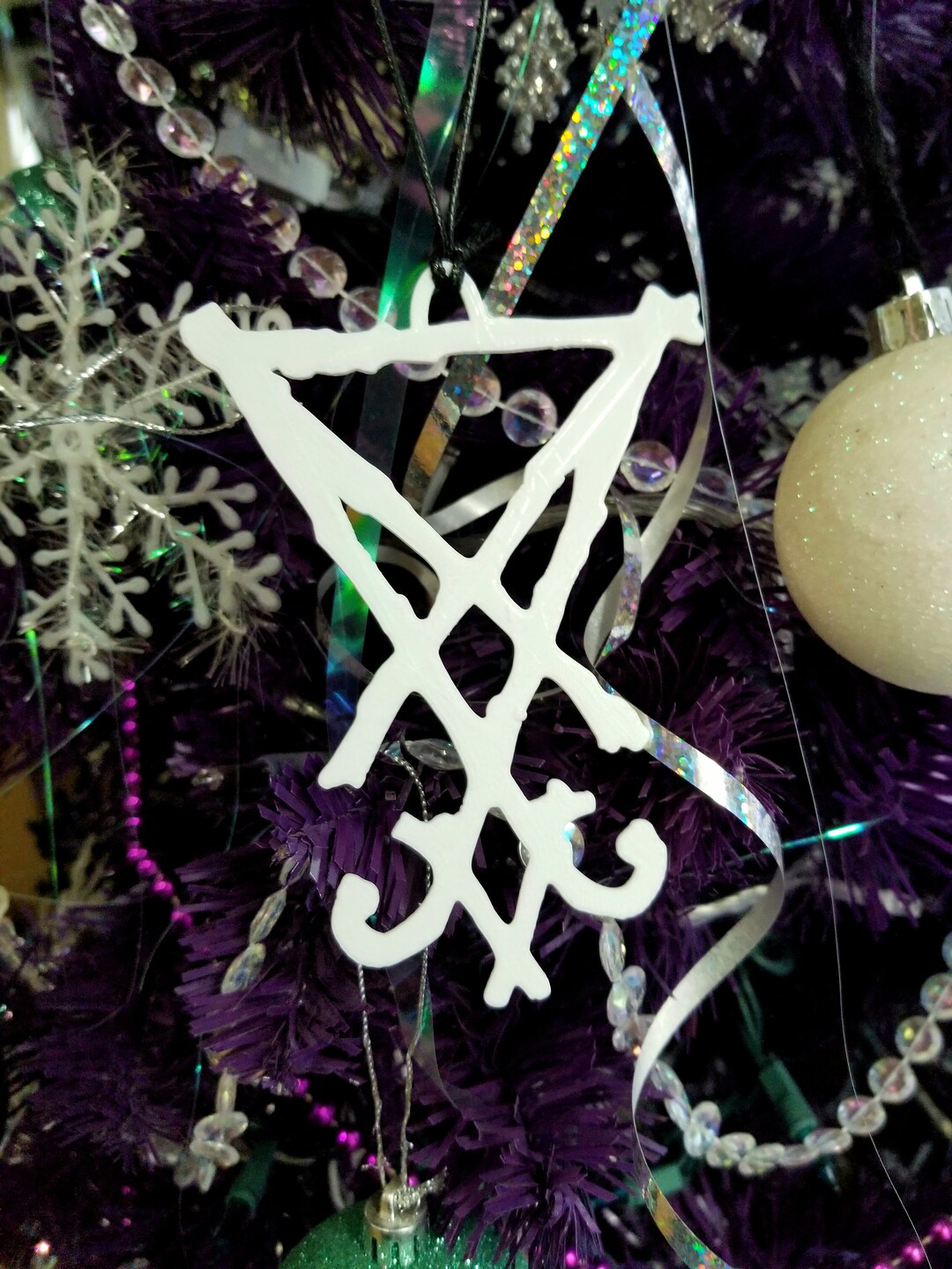 Lucifers Sigil Hail Satan Hexmas Tree Decoration 3d Printed Yule Gift ...