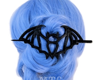 Lacy Bat Bun Holder Hair Cage 3D Printed Long Hair Accessory Scarf Clip ...