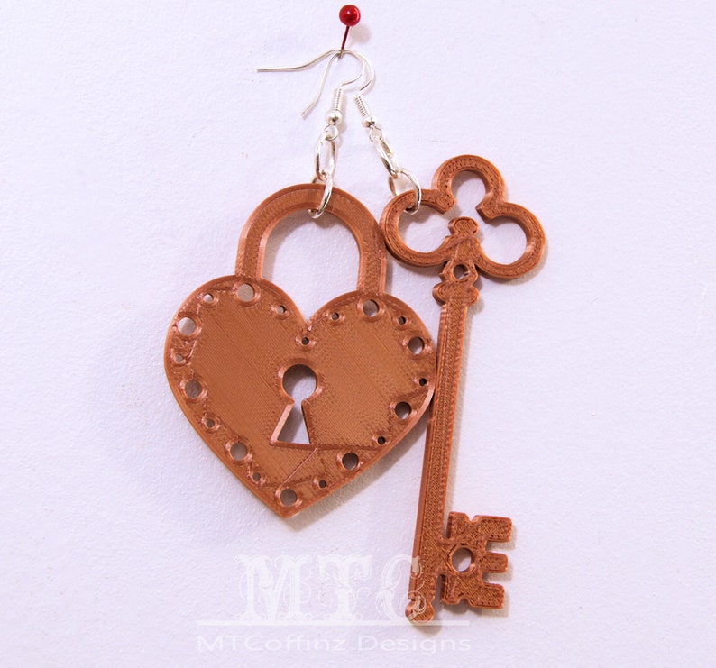 Heart Lock and Skeleton Key Mismatched Set Gothic Goth - Etsy