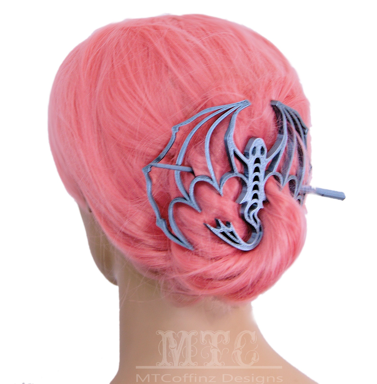 Dragon Bun Holder Hair Cage 3D Printed Mythical Creature Long Hair ...
