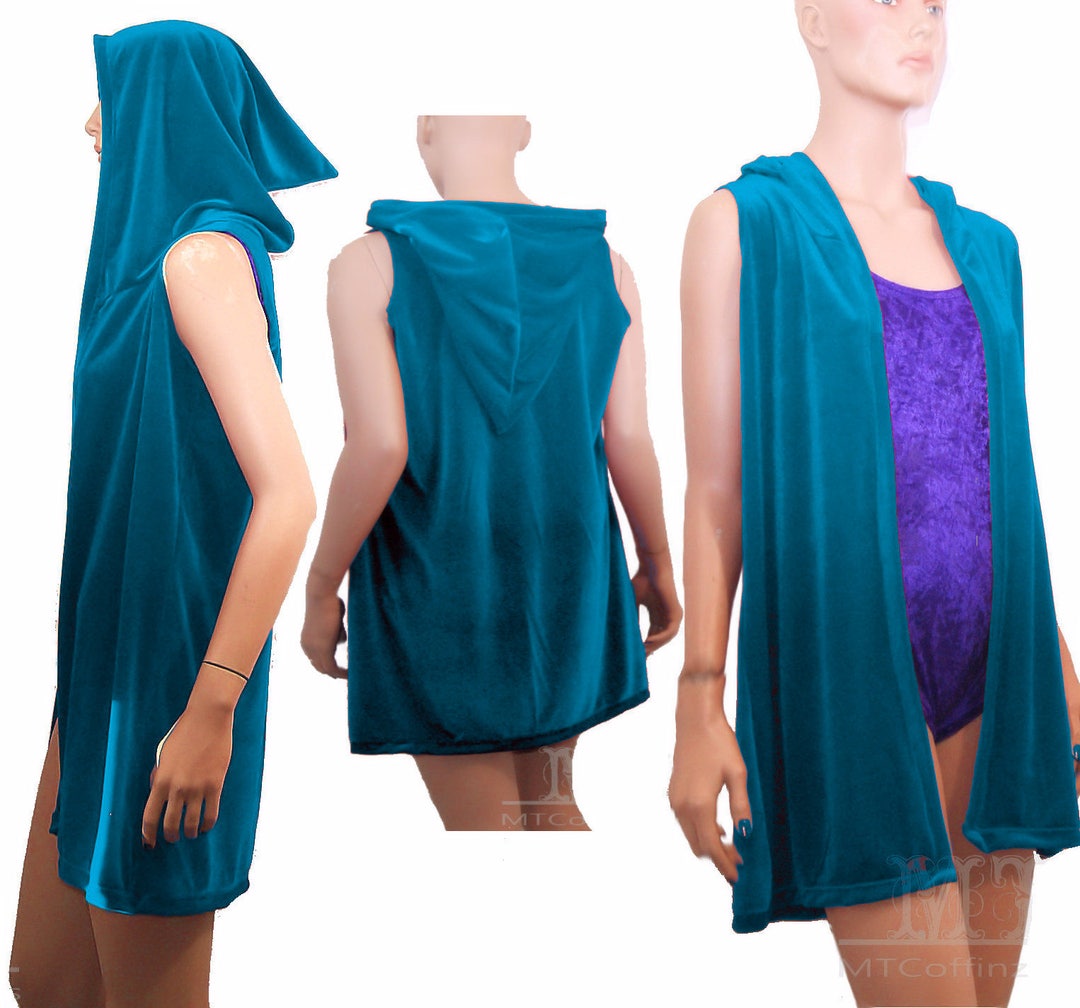 Velvet Cardigan Coverup With Pixie Hood Choose From 15 Colors Mtcoffinz ...