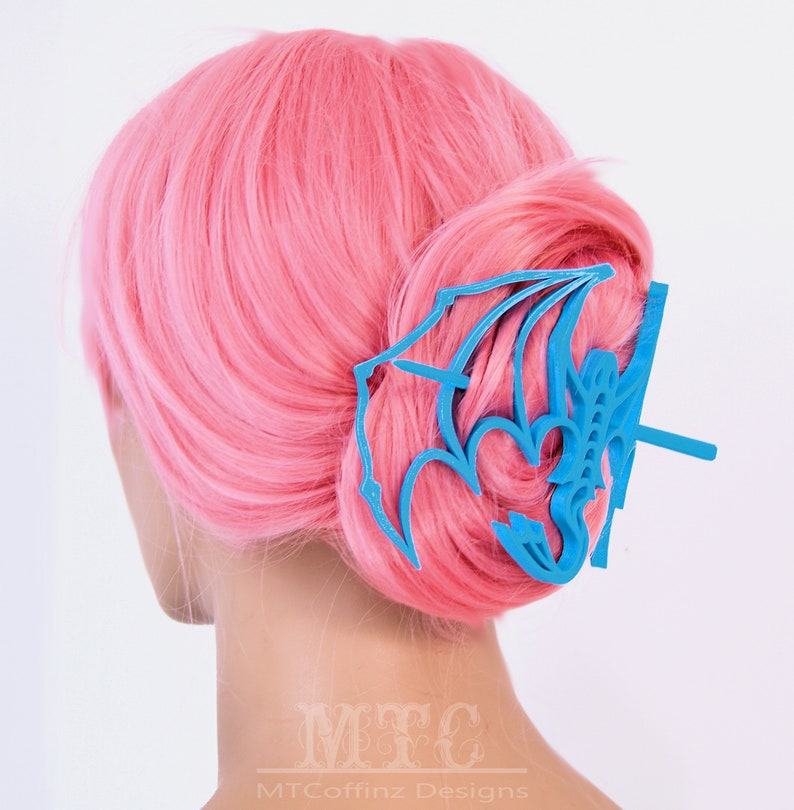 Dragon Bun Holder Hair Cage 3D Printed Mythical Creature Long | Etsy