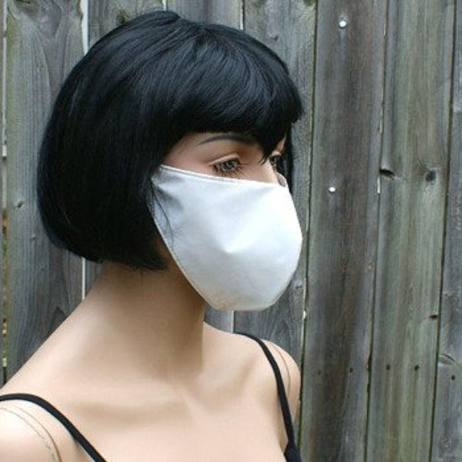 White Shiny PVC Face Mask Mtcoffinz Free Shipping USA same | Etsy