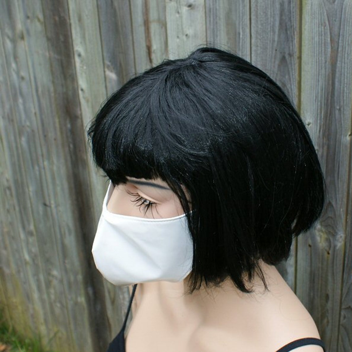White Shiny PVC Face Mask Mtcoffinz Free Shipping USA same | Etsy
