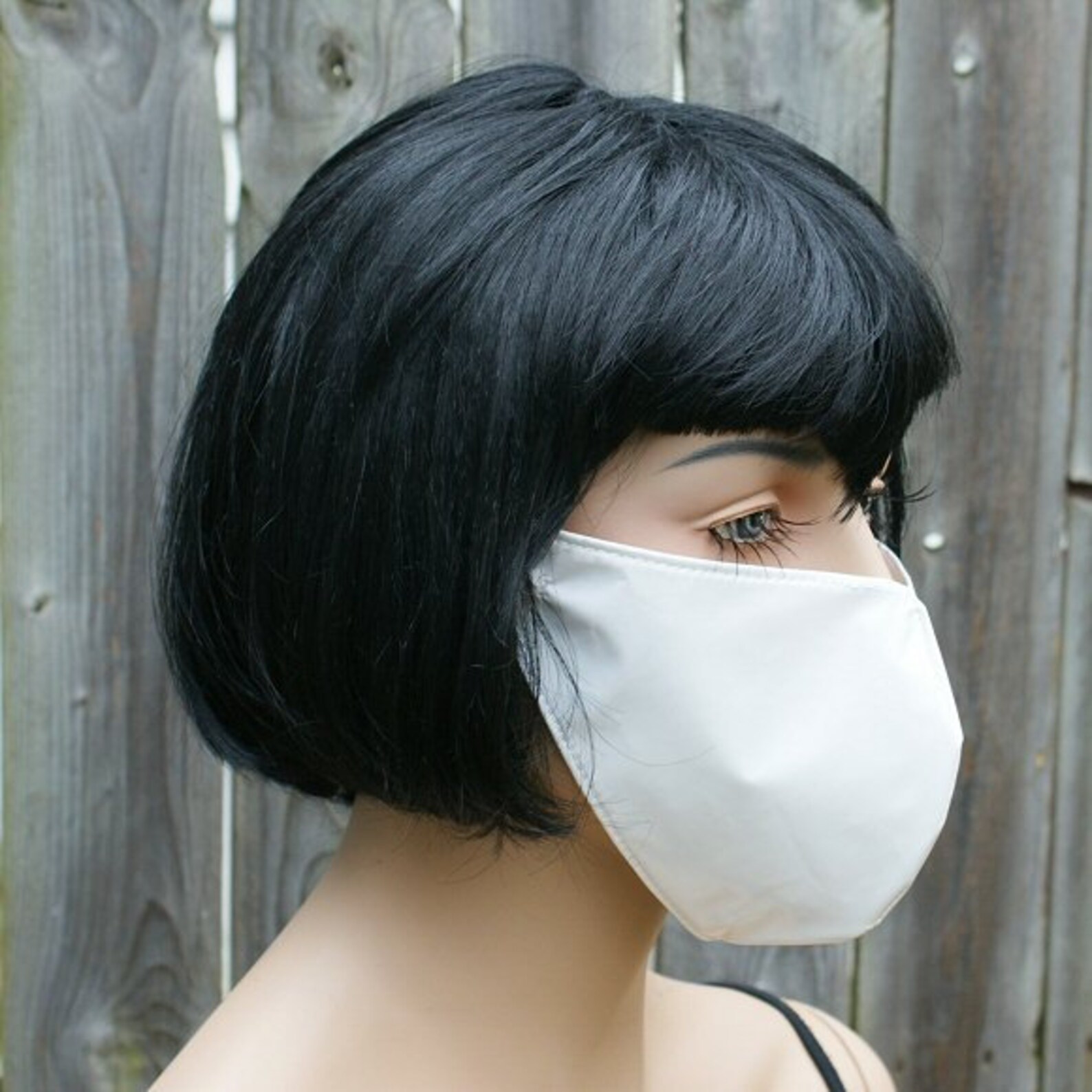 White Shiny PVC Face Mask Mtcoffinz Free Shipping USA same | Etsy