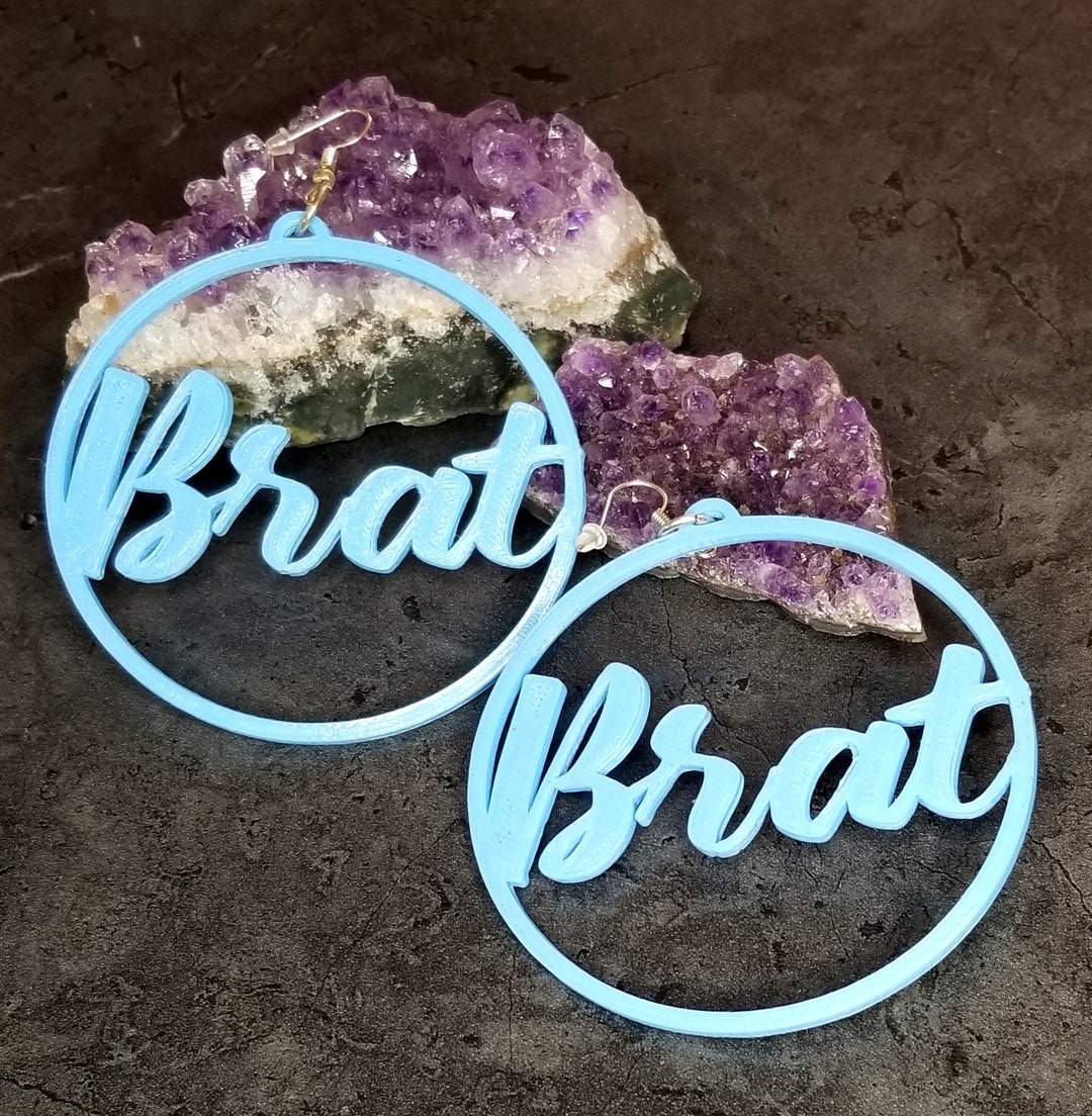 Brat Nameplate Hoops 3D Printed Plant Based Plastic Choose Your Color ...