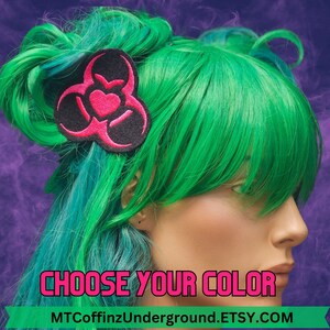 Biohazard Heart Symbol Hair Clip Bio-heart Snapclip Hair Accessory ...