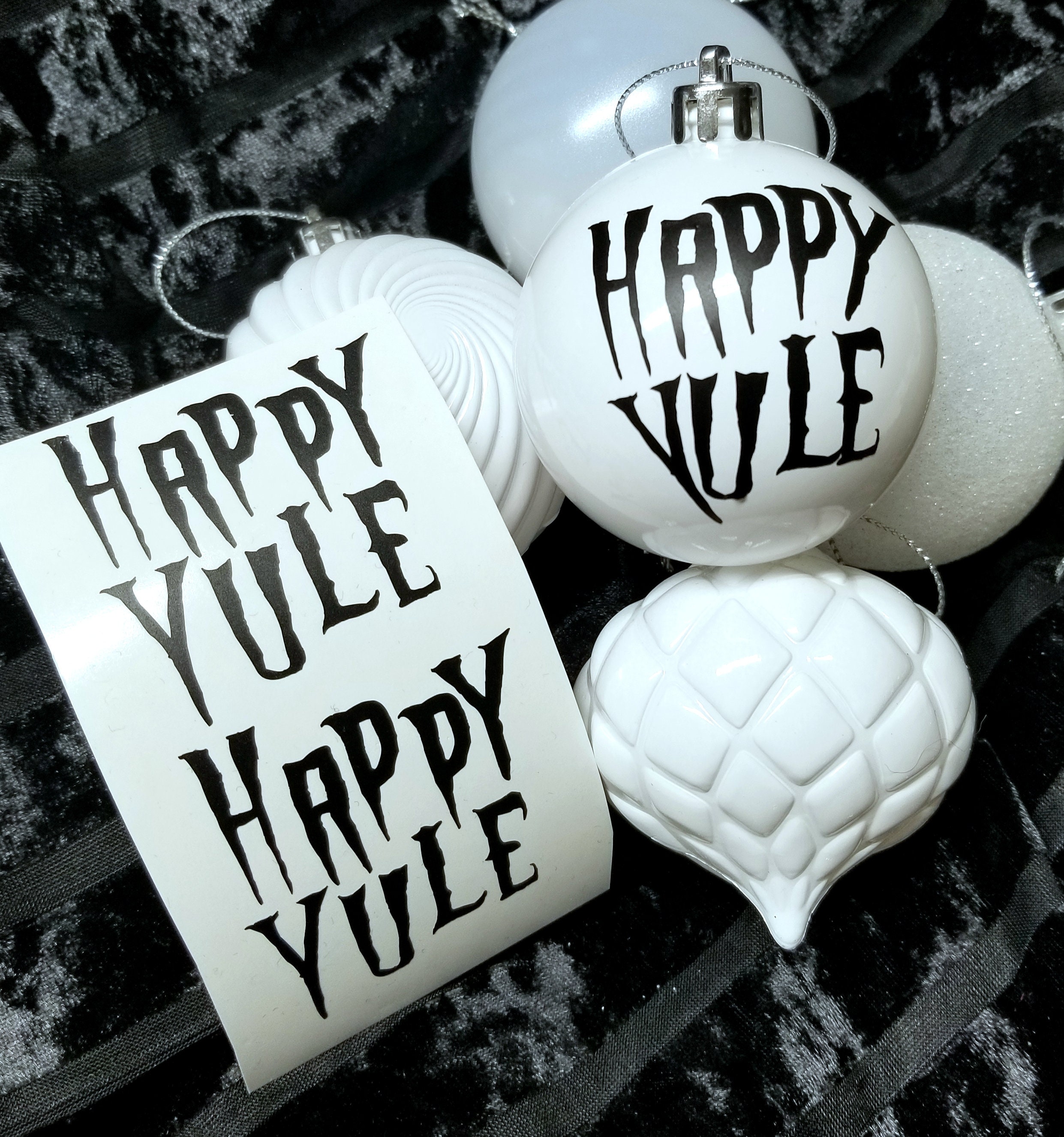 Happy Yule Pagan Decals 10 pack for Christmas ornaments DIY | Etsy