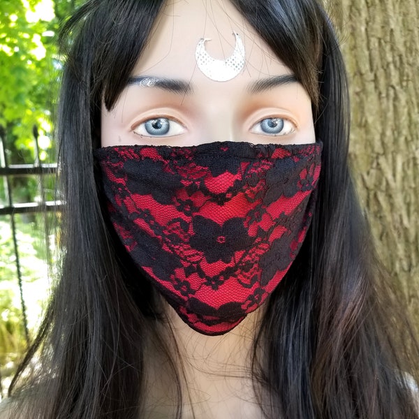 Black Lace Mask - Etsy