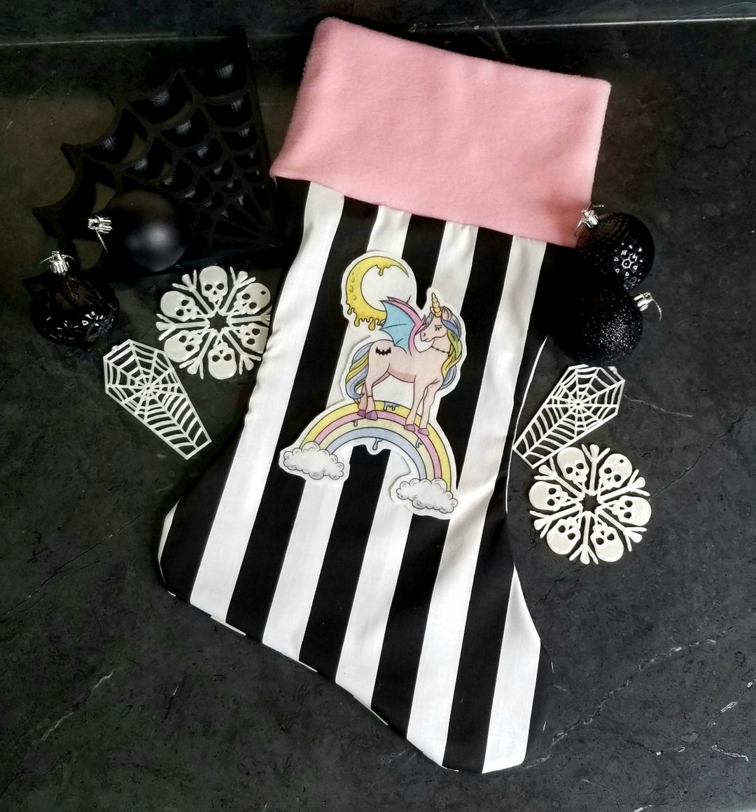 Rainbow Unicorn Bat Tattoo Crescent Moon Pastel Goth Gothmas Christmas ...