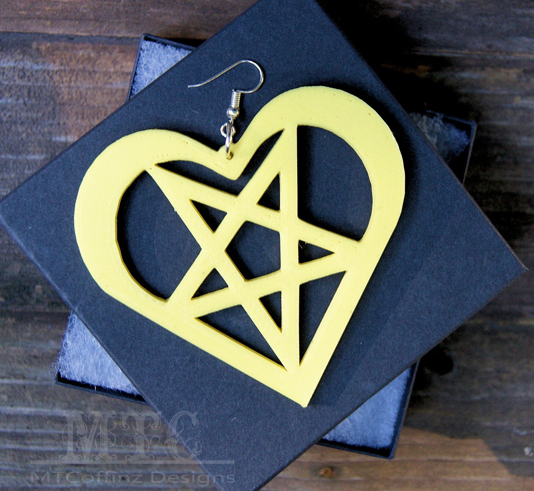 Pentagram Heart 3D Printed Pastel Goth Creepy Cute Pentacle - Etsy