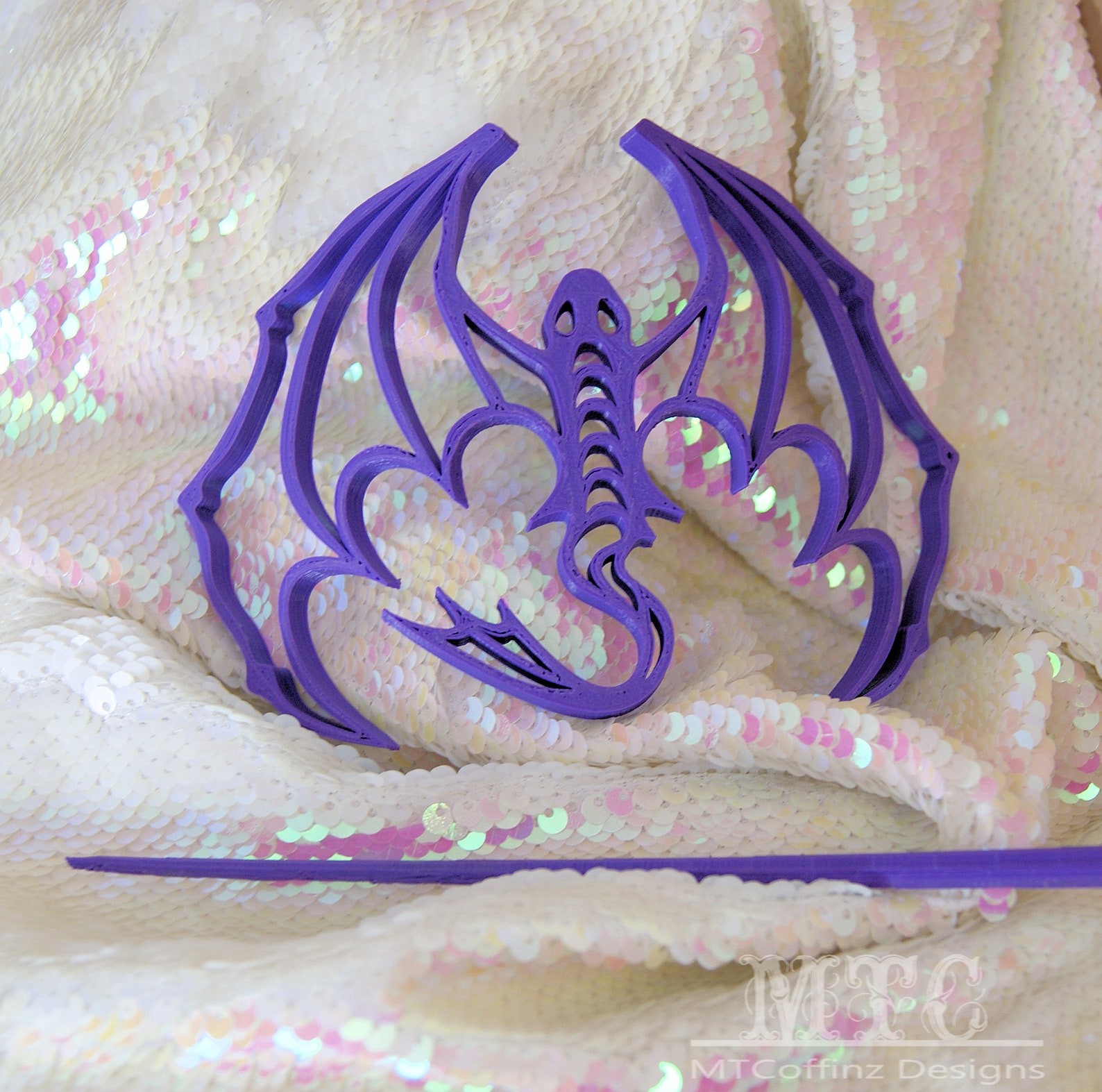 Dragon Bun Holder Hair Cage 3D Printed Mythical Creature Long - Etsy