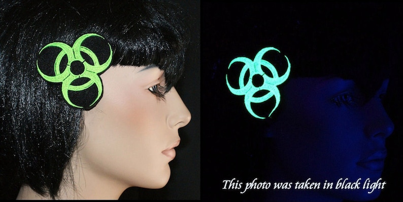 Biohazard Choose Your Own Color Custom Cyber Goth Embroidered Hair Snap ...