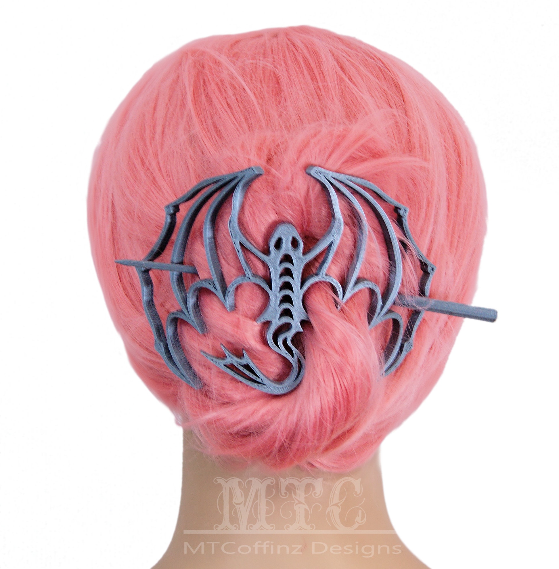 Dragon Bun Holder Hair Cage 3D Printed Mythical Creature Long Hair ...