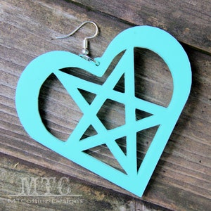 Pentagram Heart 3D Printed Pastel Goth Creepy Cute Pentacle Decoden ...