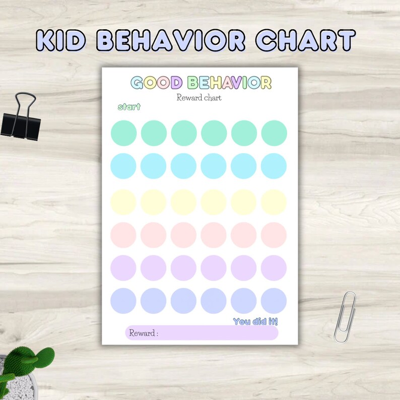 Behavior Tracker for Kids, Behavior Reward Chart, Good Behavior Chart ...