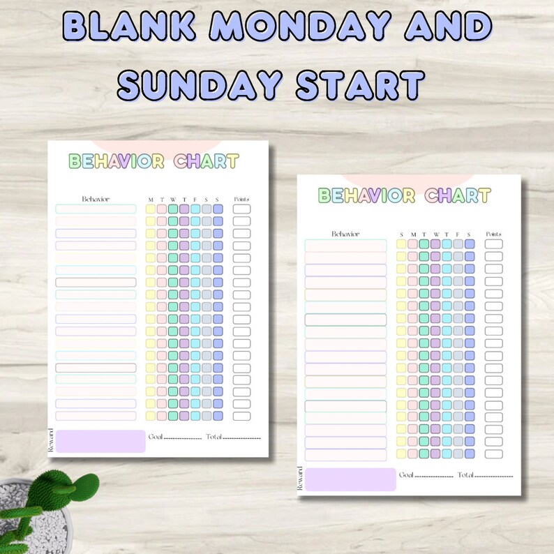 Behavior Tracker for Kids, Behavior Reward Chart, Good Behavior Chart ...