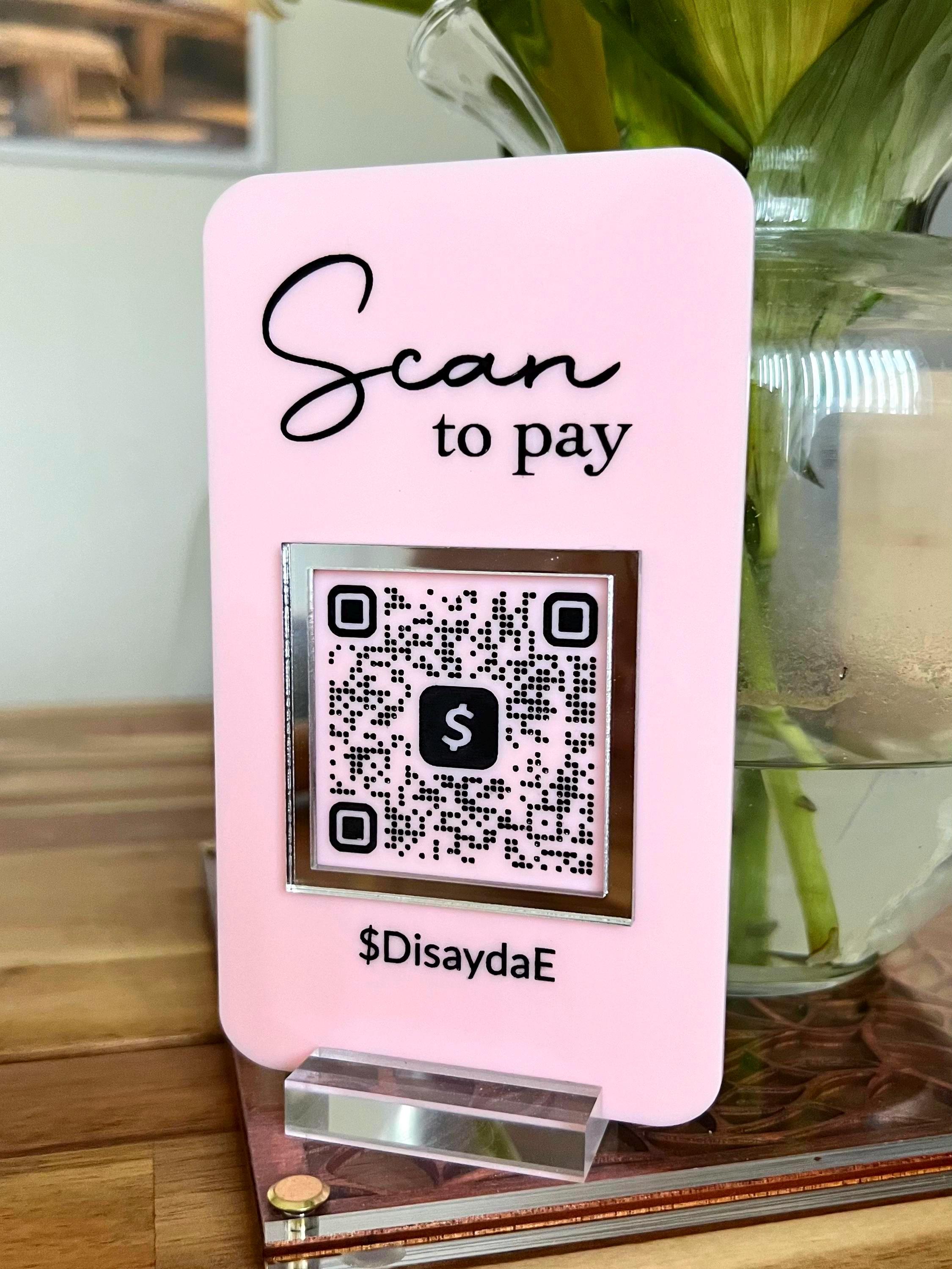 QR Code Custom Business Sign Personalized Scan to Pay Scan to Tipp ...