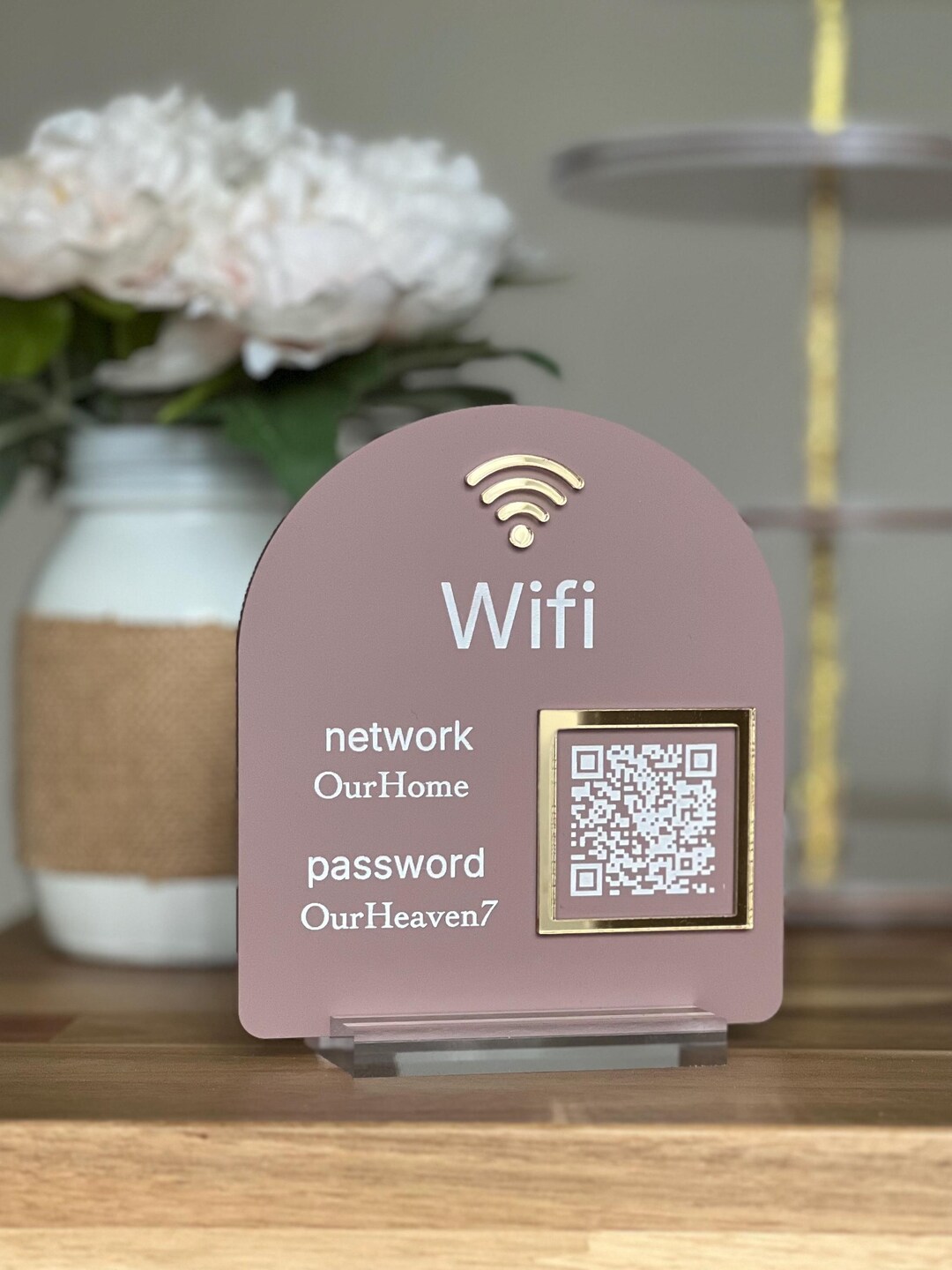 Wifi Sign QR Code Sign Personalized Wifi Password Sign With QR Modern ...